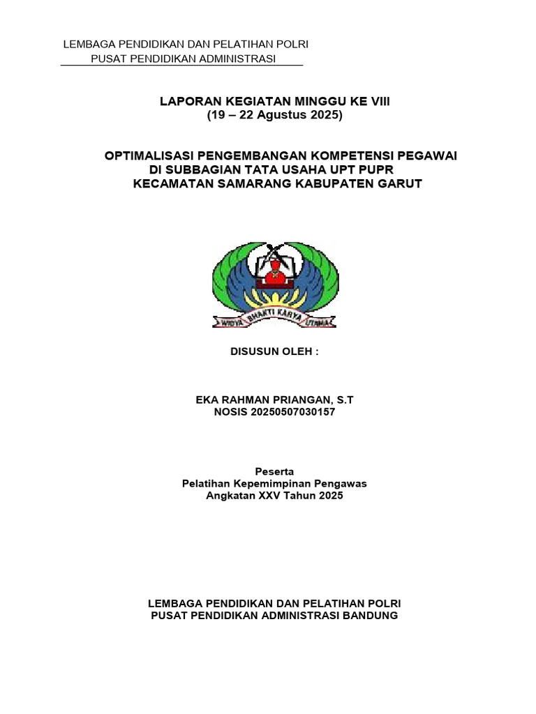 Laporan Harian Dan Mingguan IX Eka | PDF