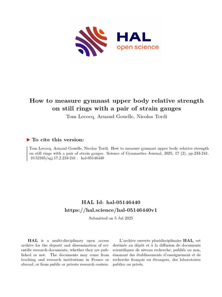 How To Measure Gymnast Upper Body Relative Strength On Still Rings With ...