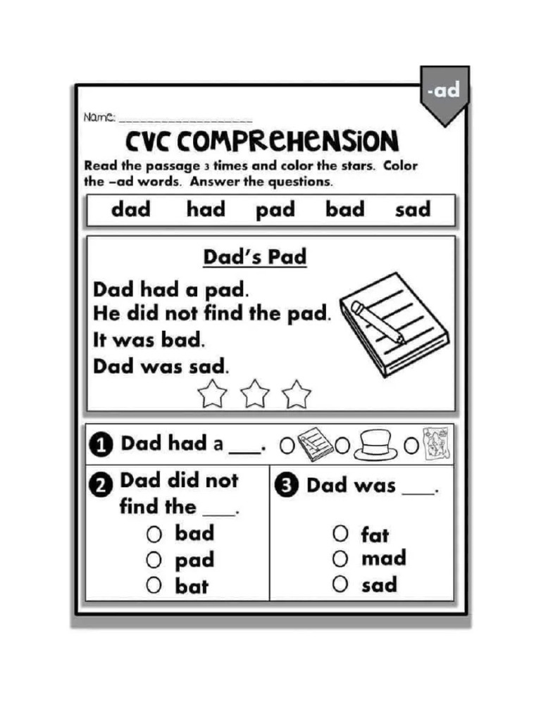 CVC English Practice | PDF
