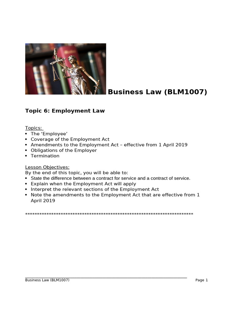 Employment Law Overview in Singapore | PDF | Employment | Salary