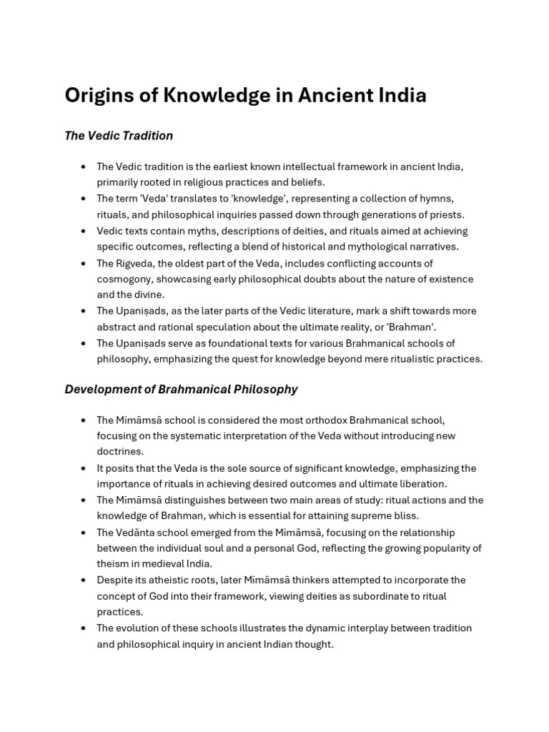 Ancient Indian Knowledge and Philosophy | PDF | Vedas | Upanishads