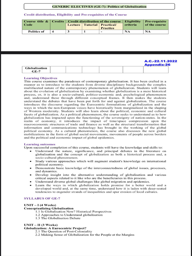 Sem 5 Ge Syllabus | PDF