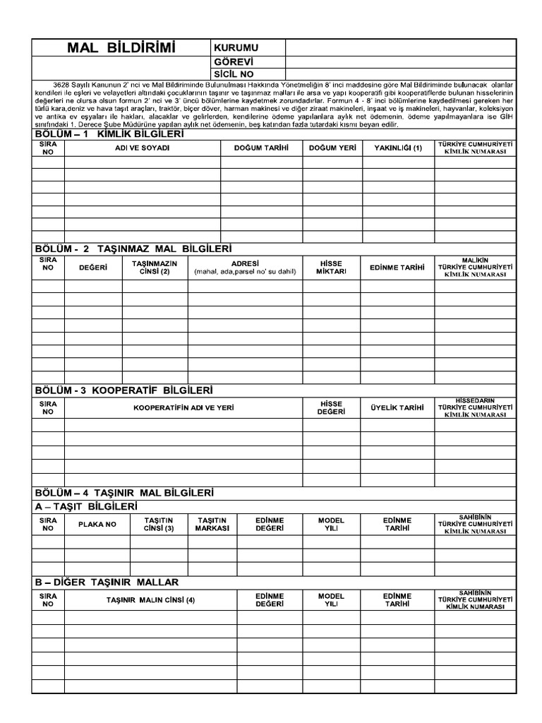 Mal Bildirimi Formu | PDF