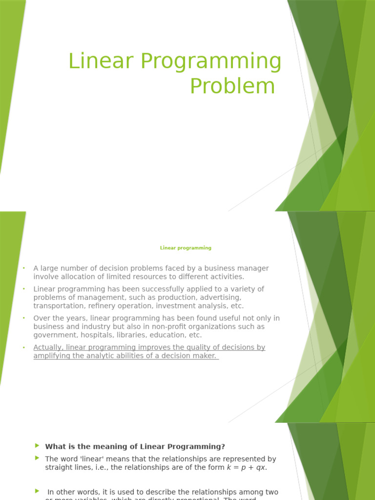 LPP Formulation & Graphical | PDF | Mathematical Optimization | Linear Programming