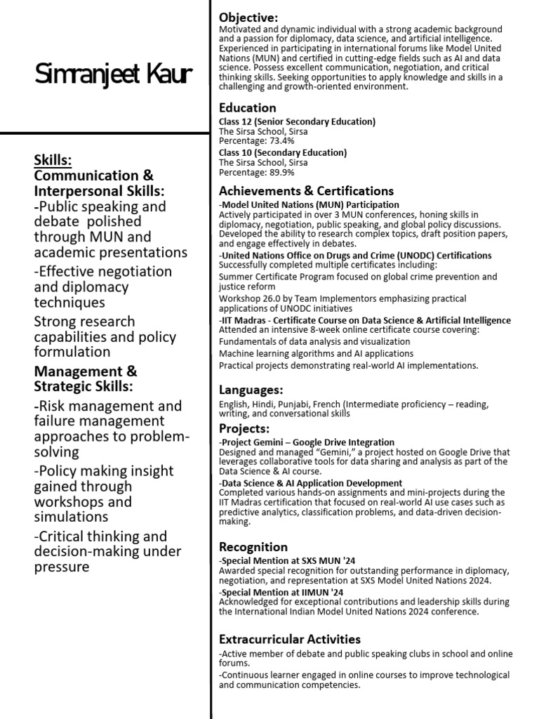 Simranjeet Kaur: Engineering Aspirant | PDF | Artificial Intelligence ...