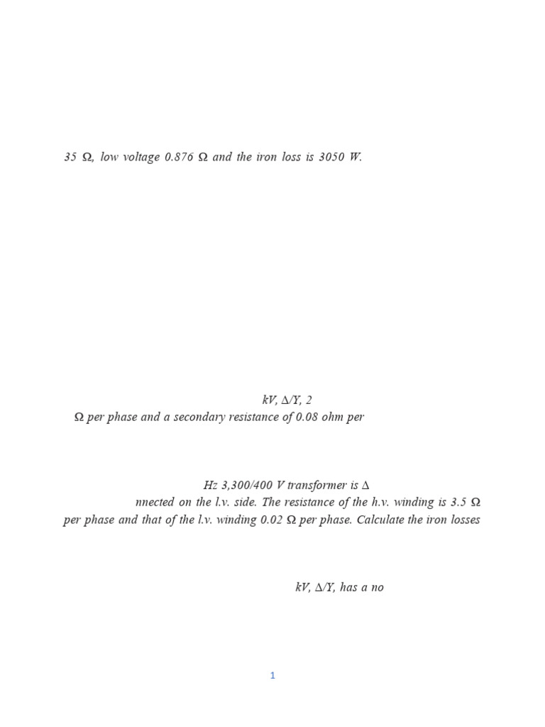 Three-Phase Transformer Calculations | PDF