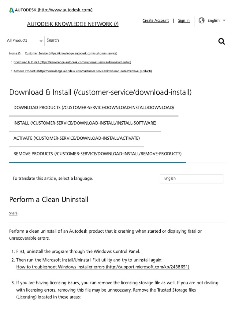 Clean Uninstall Autodesk Products | PDF | Computer File | Autodesk