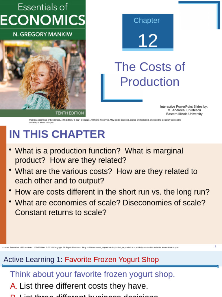 Interactive CH 12 The Costs of Production 10e, Essentials | PDF | Marginal Cost | Production ...