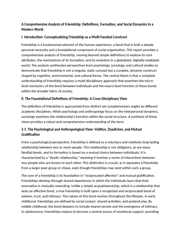 Understanding Friendship Dynamics Today | PDF | Friendship | Intimate ...