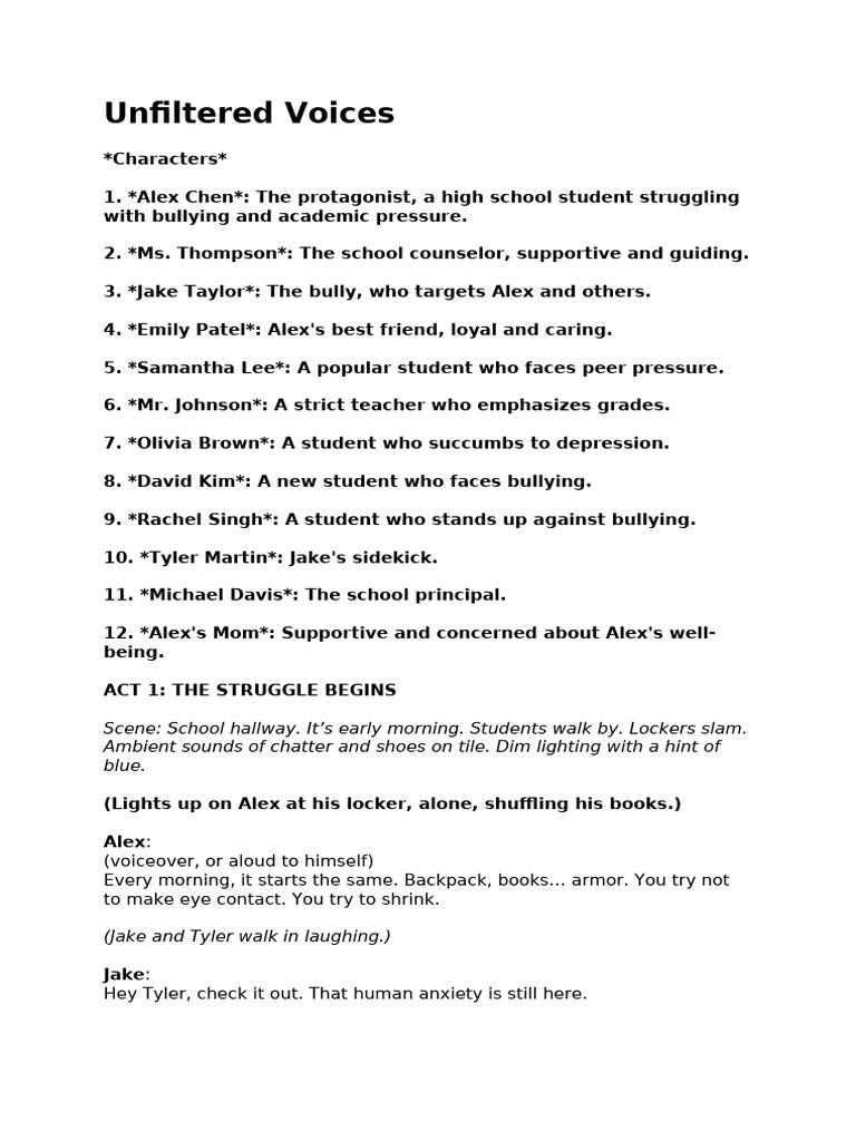 Adolescence One Act Play Script | PDF