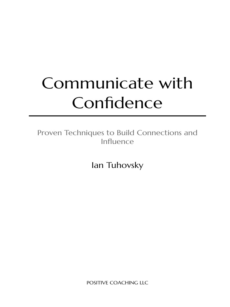Communicate with Confidence Guide | PDF | Emotional Intelligence | Empathy