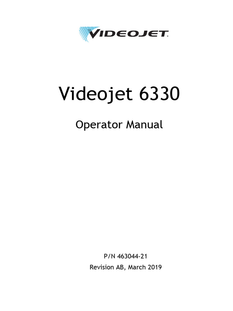 Videojet 6330 Operator Manual Guide | PDF | Electromagnetic ...