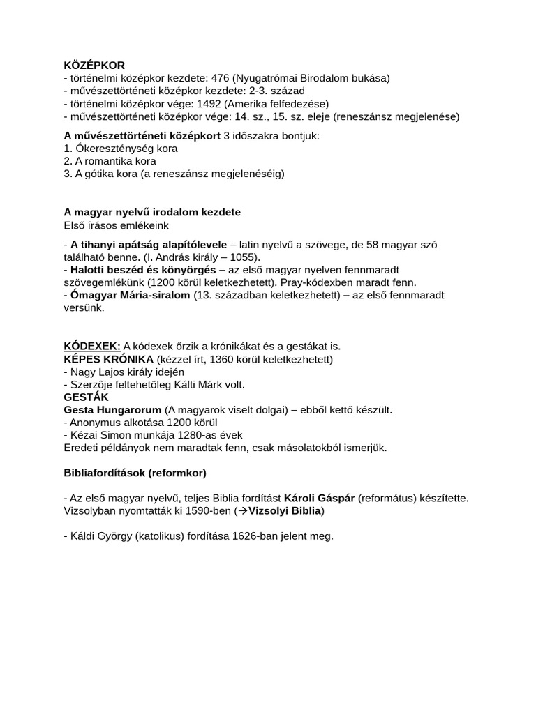 O. Év Eleji Dolgozat - Fogalmak | PDF