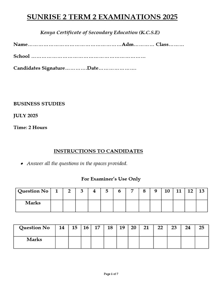 Business Studies Paper 1 Qs | PDF | Demand | Financial Economics