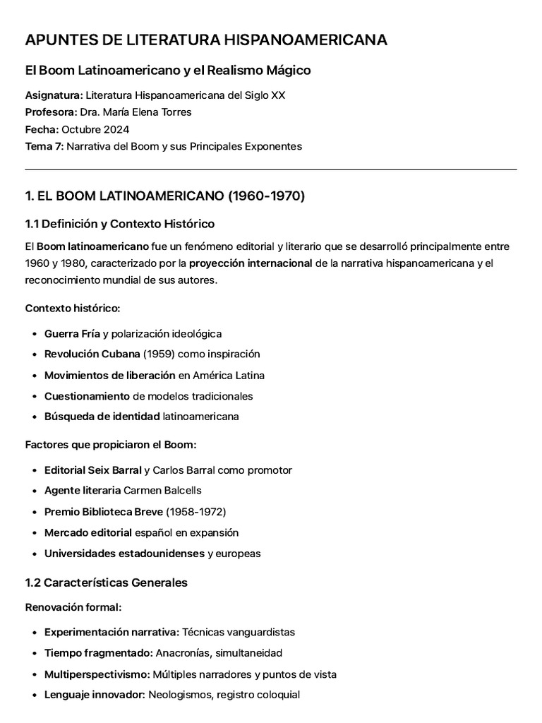 El Boom Latinoamericano y su Legado | PDF