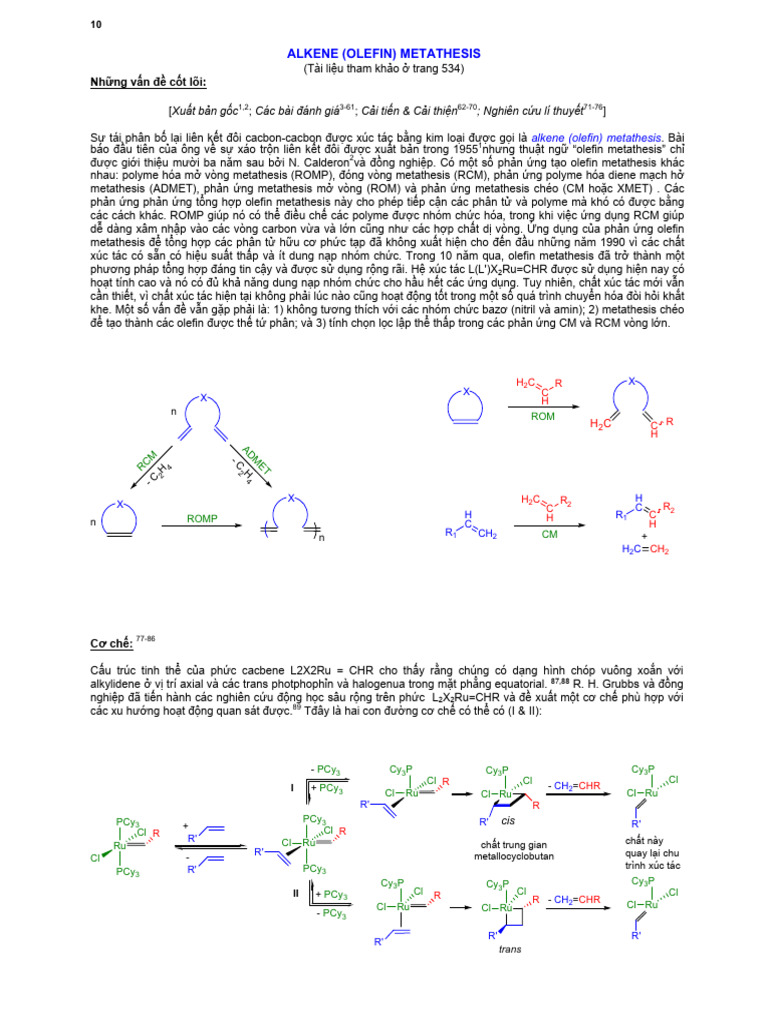 Alkene (Olefin) Metathesis | PDF