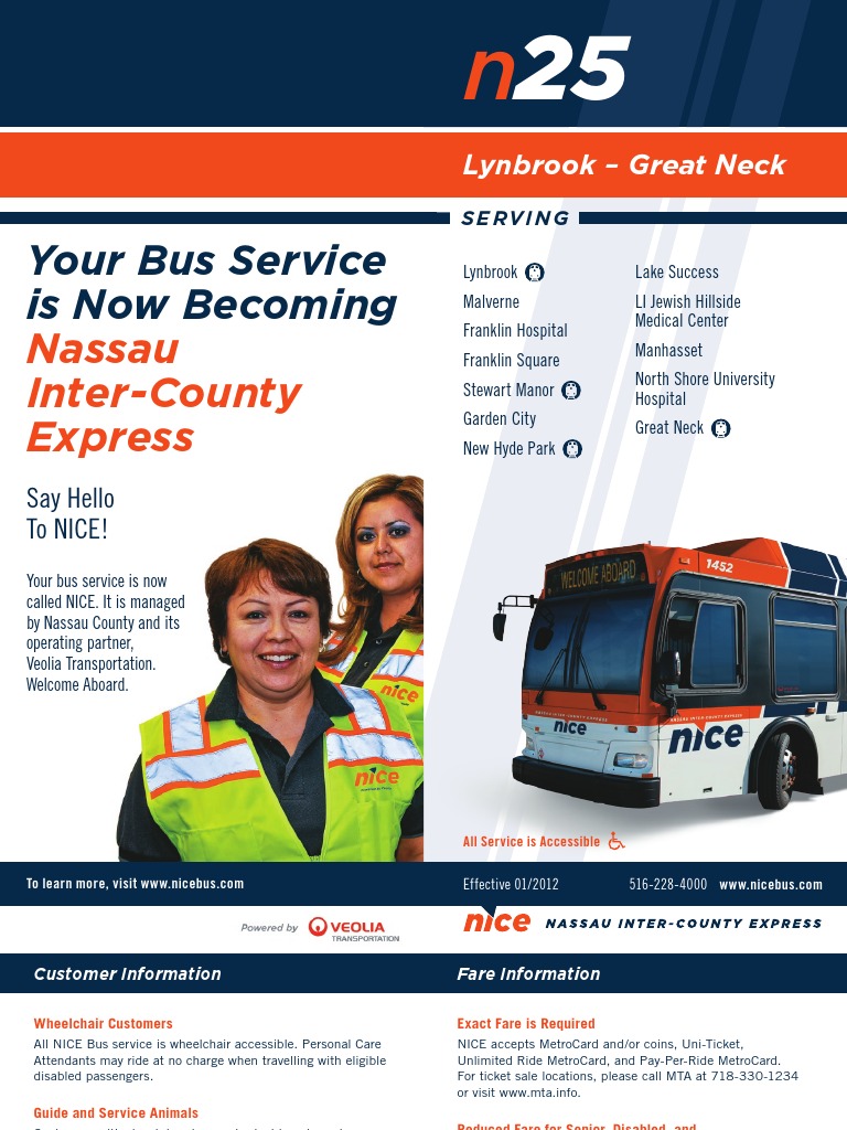 NICE-n25 Maps and Schedules | PDF | Public Transport | New York City