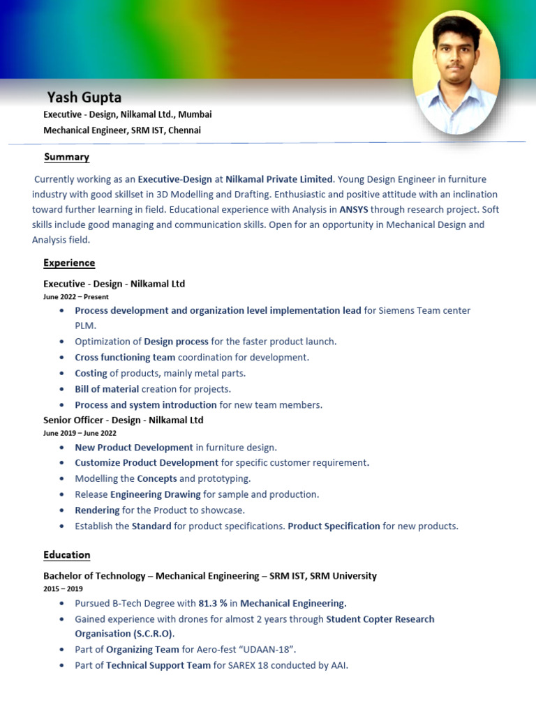 Mechanical Design Engineer Profile | PDF
