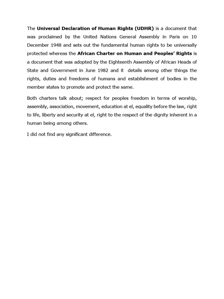 Comparing Human Rights Declarations | PDF