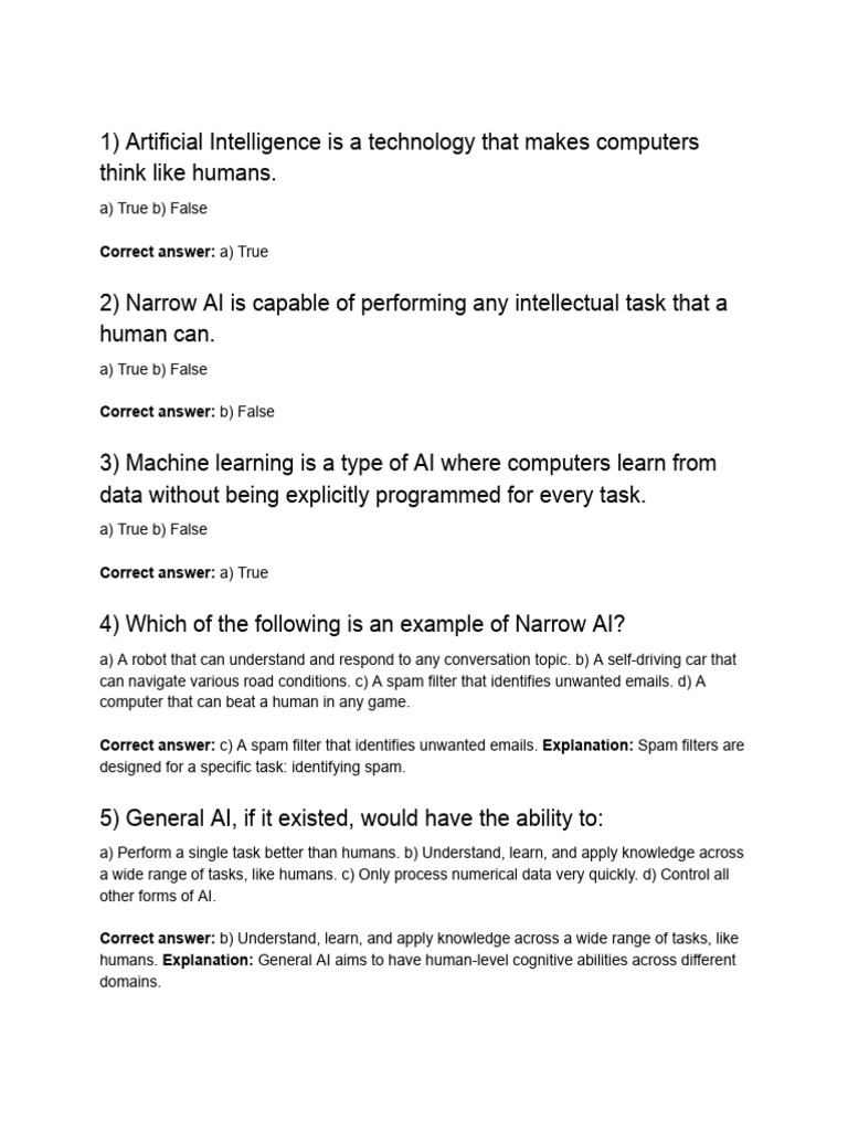Class 8 AI-Artificial Intelligence Types and Techniques | PDF ...