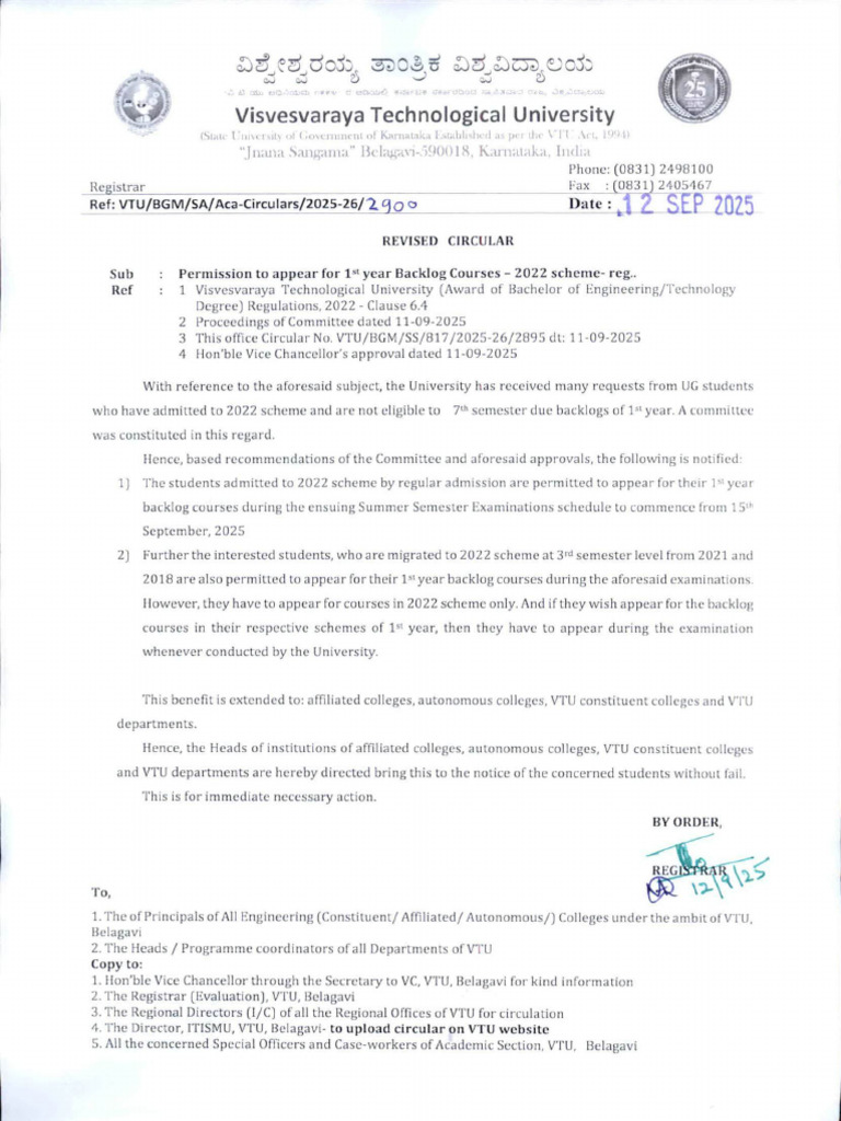 Revised Circular | PDF