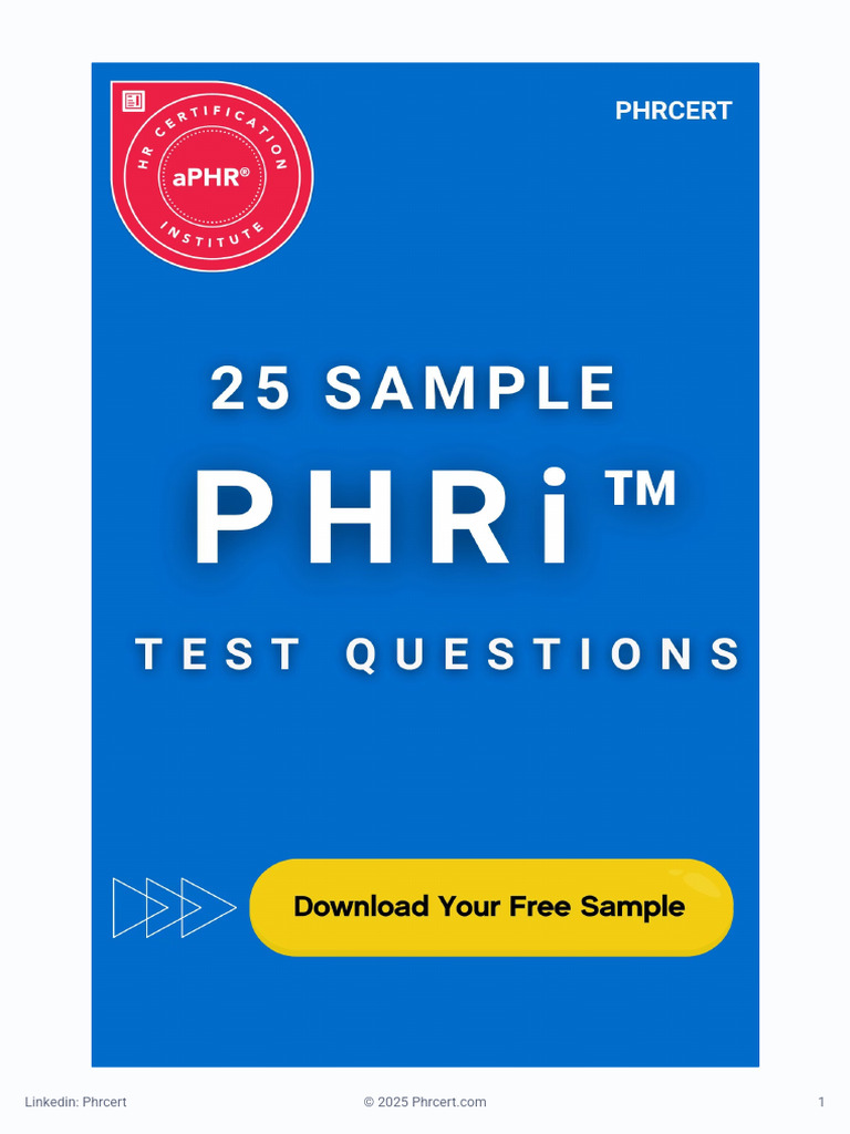 PHRi Exam Sample Questions Guide | PDF | Analytics | Employee Retention