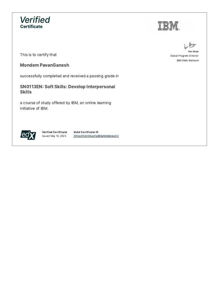 Edx Certificate | PDF