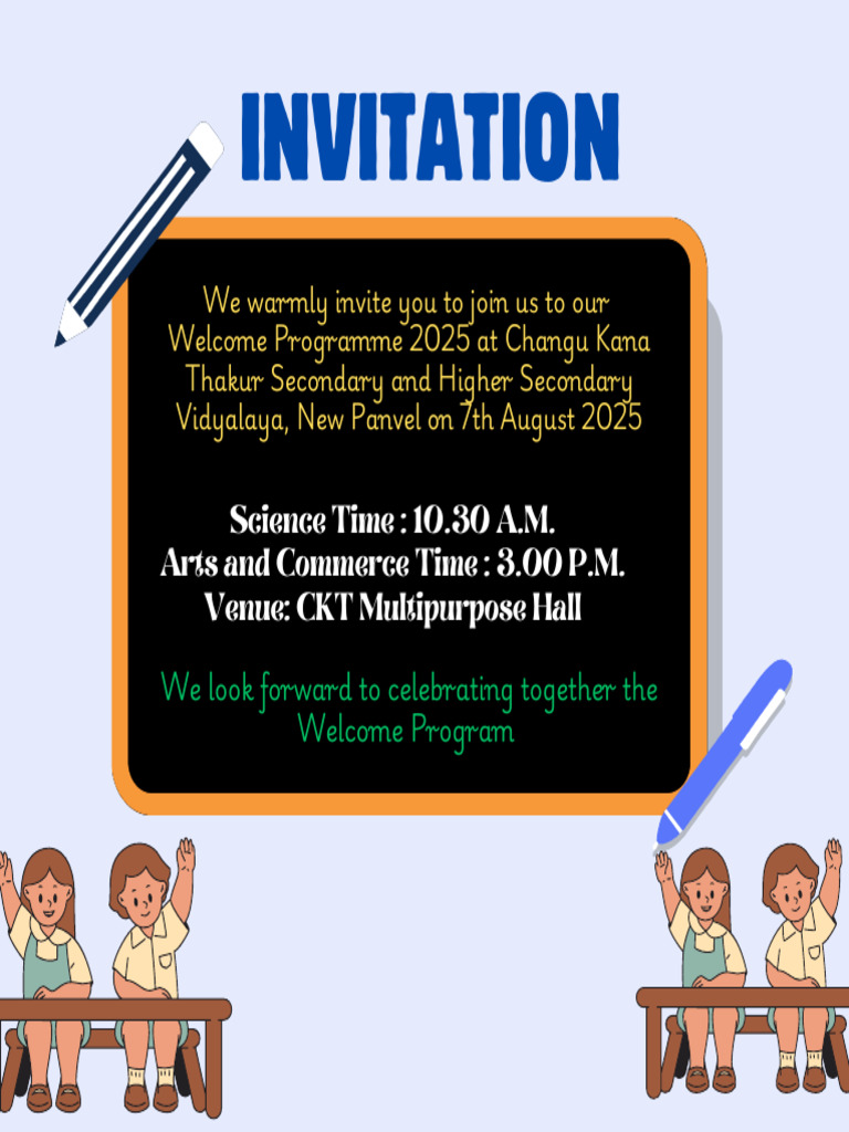 Welcome Programme 2025 Invitation | PDF