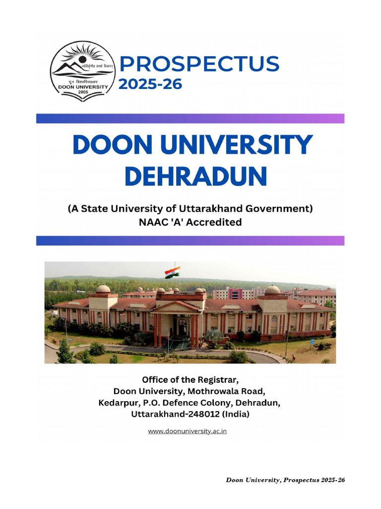 Doon University, Prospectus 2025-26 | PDF | University And College ...