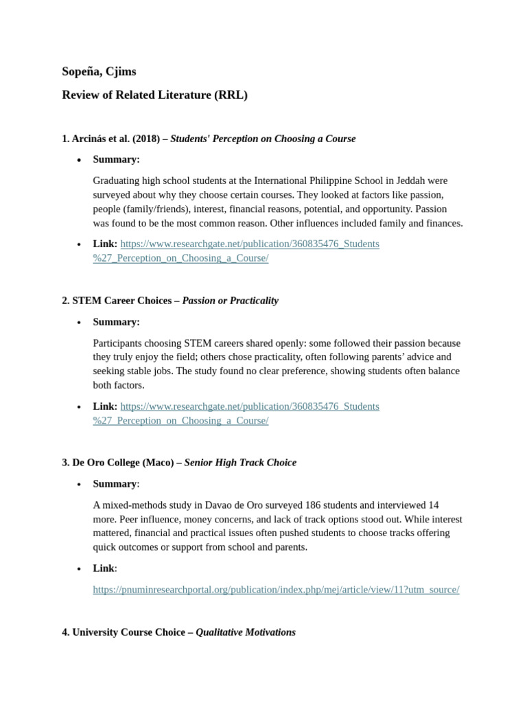 Sopeña, Cjims Review of Related Literature (RRL) : 1. Arcinás Et Al ...