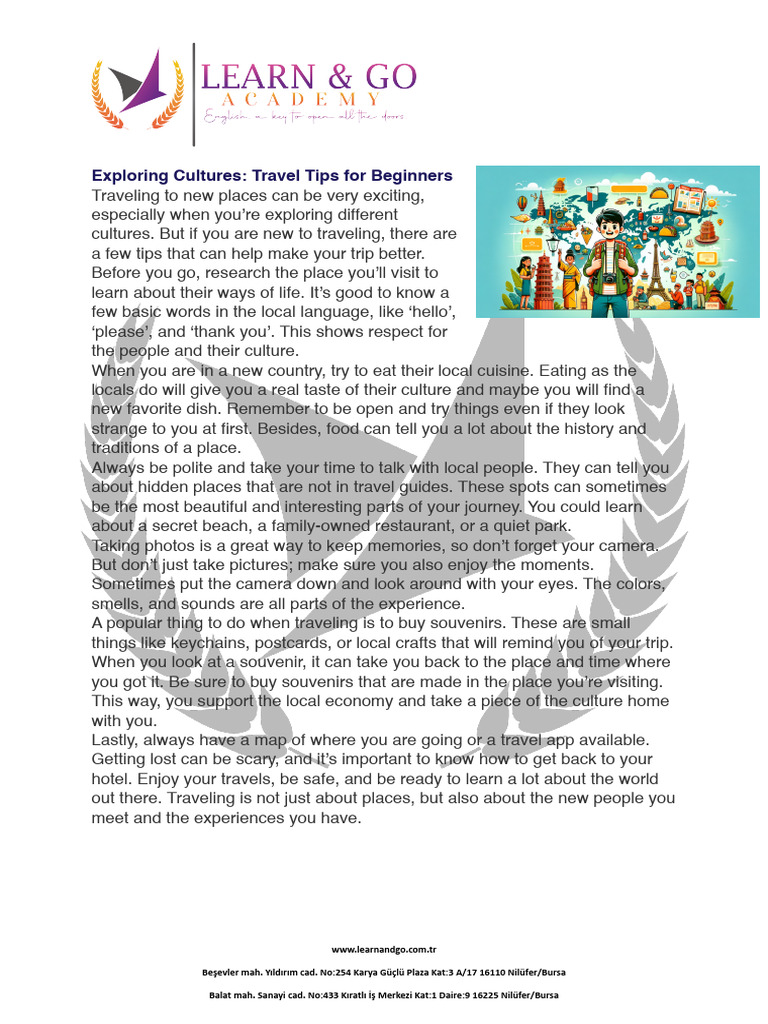 Travel Tips for Cultural Exploration | PDF