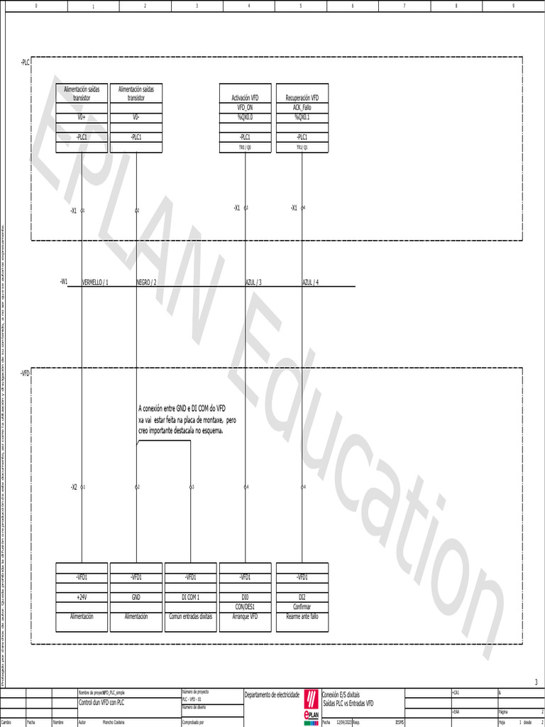 Conexión VFD PLC Simplificado | PDF
