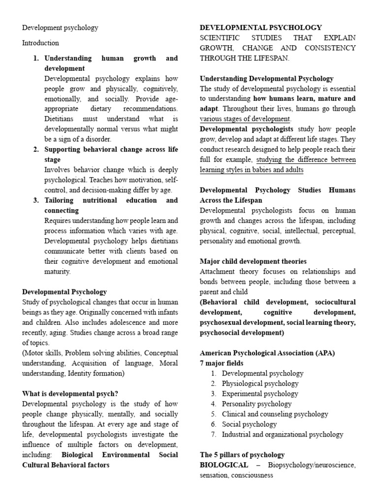 Understanding Developmental Psychology | PDF | Developmental Psychology ...