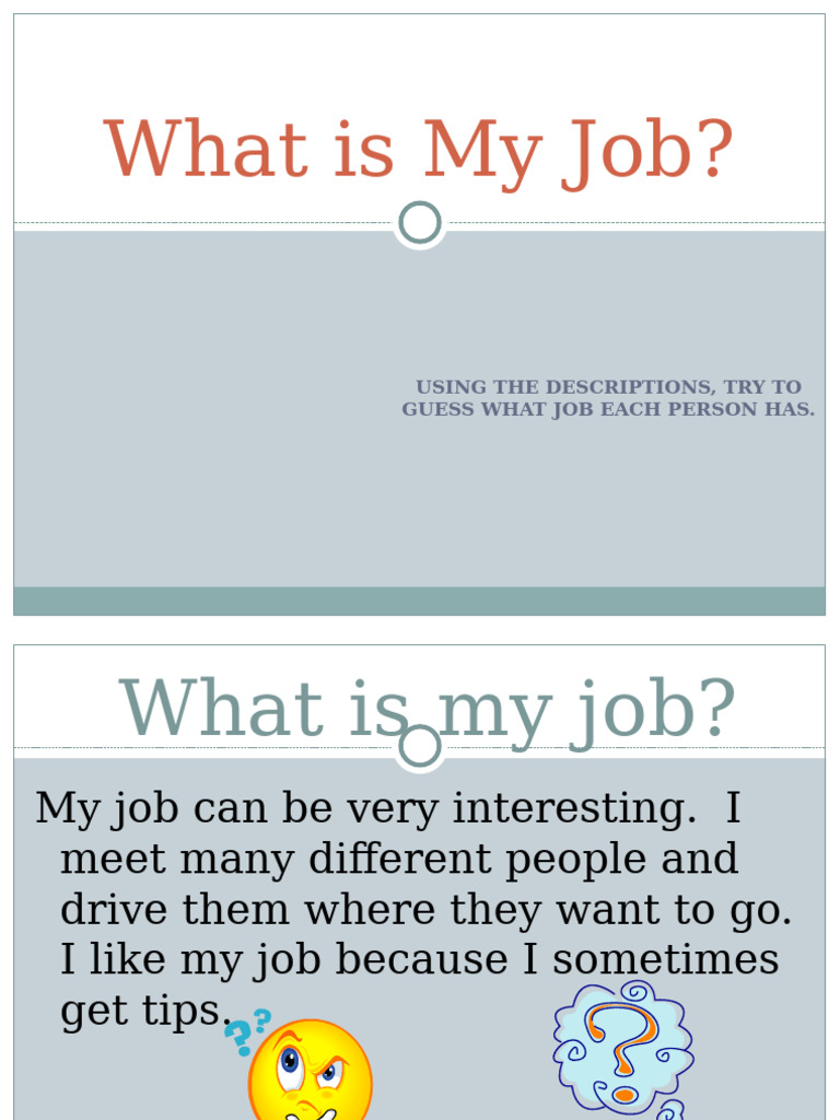 Guess the Job: Fun Job Descriptions | PDF