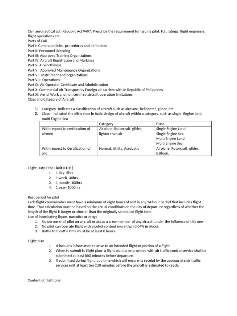 Civil Aeronautical Act Overview | PDF | Instrument Flight Rules ...