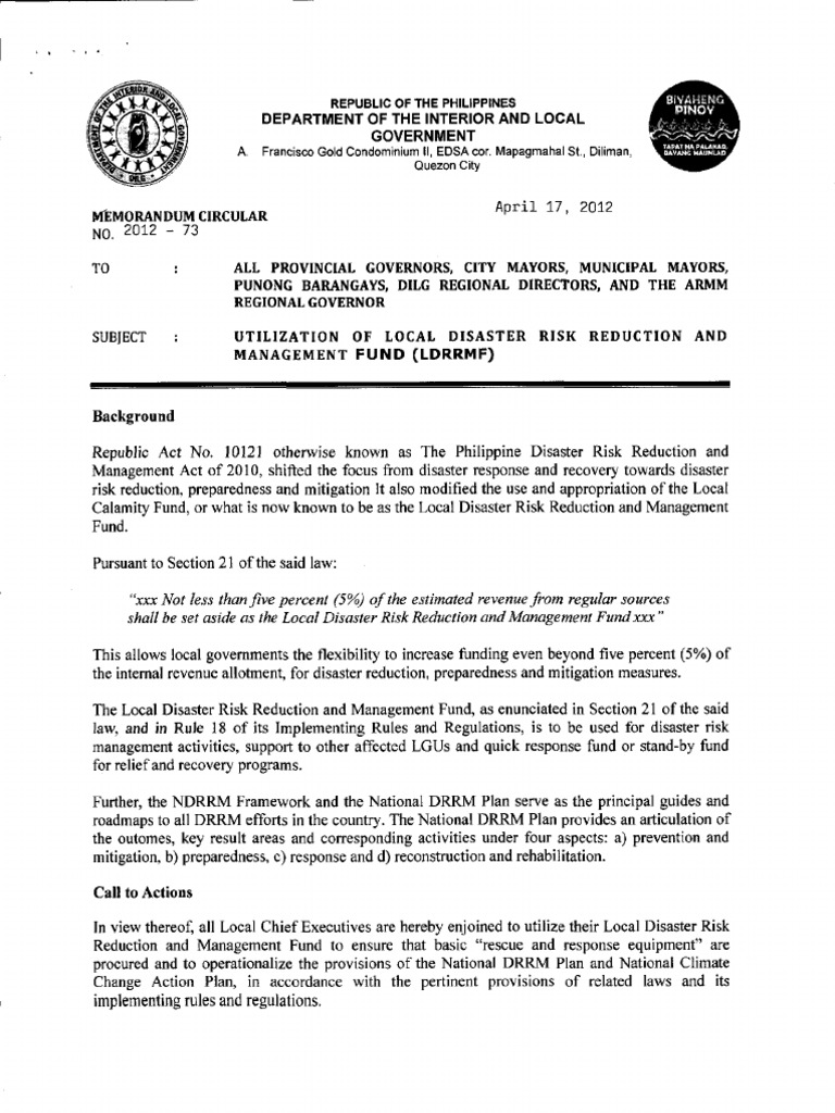 DILG Memo - Circular 2012423 8a32c95747 | Emergency Management ...