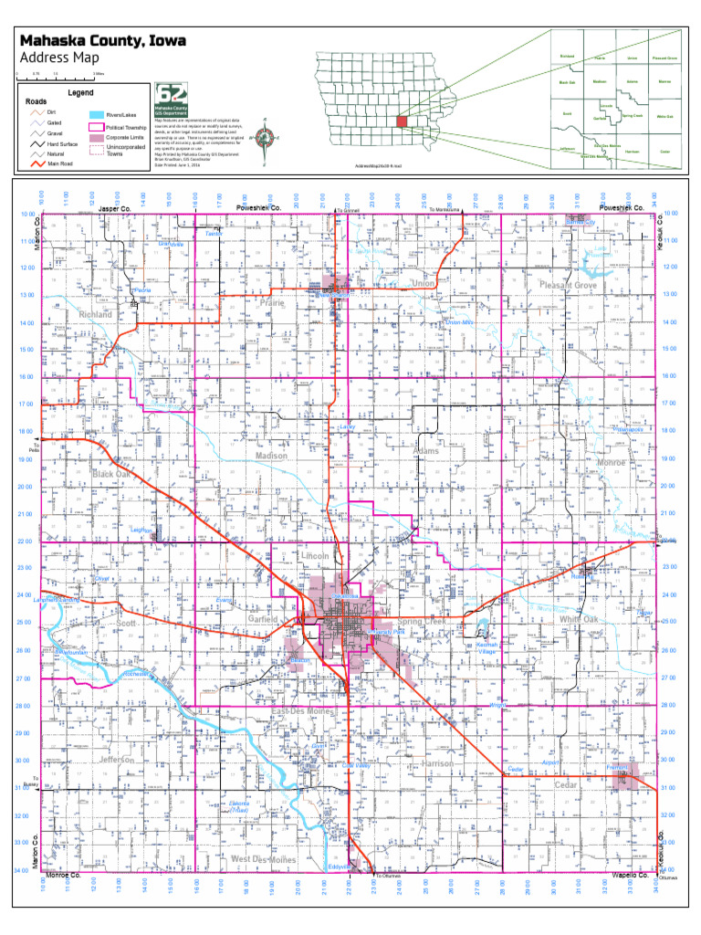 Mahaska County Iowa GIS Address Map | PDF | Cartography | Geographical ...
