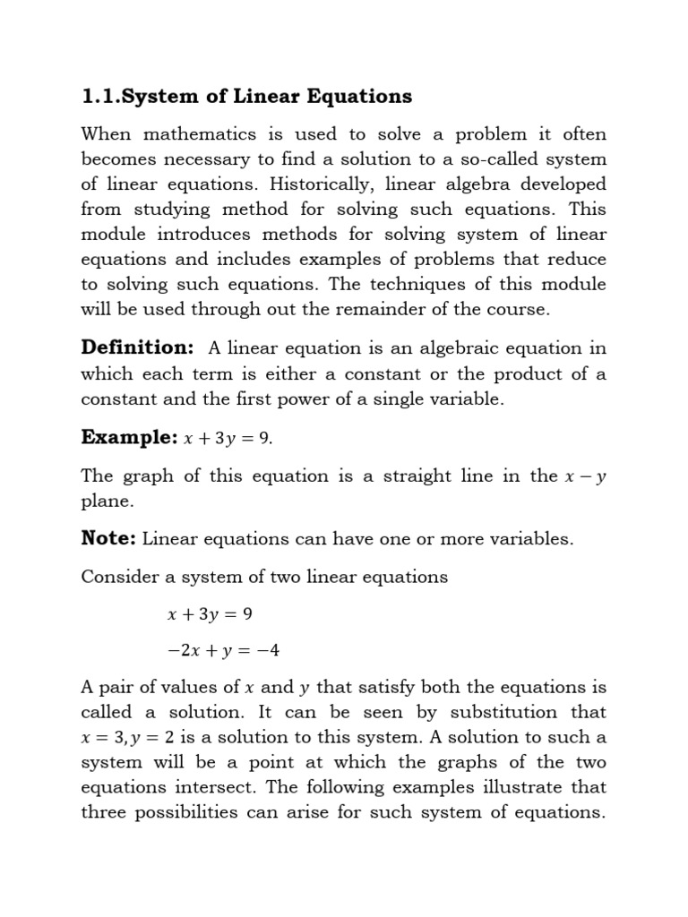 Solving Systems of Linear Equations | PDF | Euclidean Vector | Vector Space