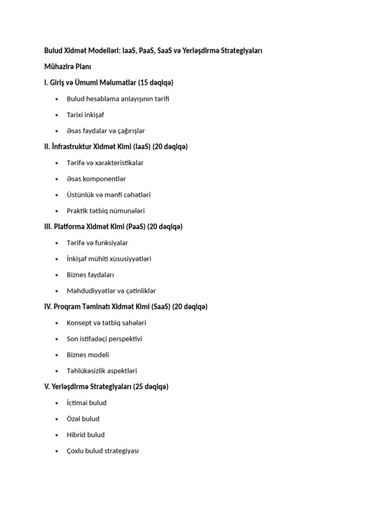 Bulud Xidmət Modelləri | PDF