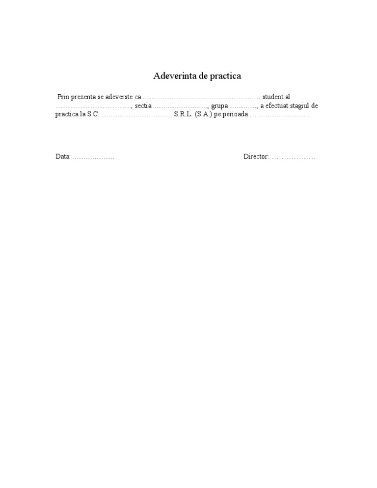 Adeverinta de Practica | PDF