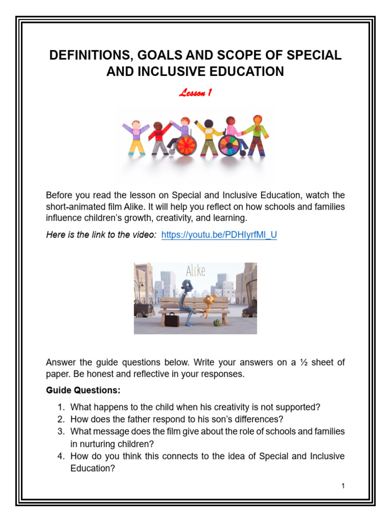 Special and Inclusive Education Overview | PDF | Inclusion (Education ...