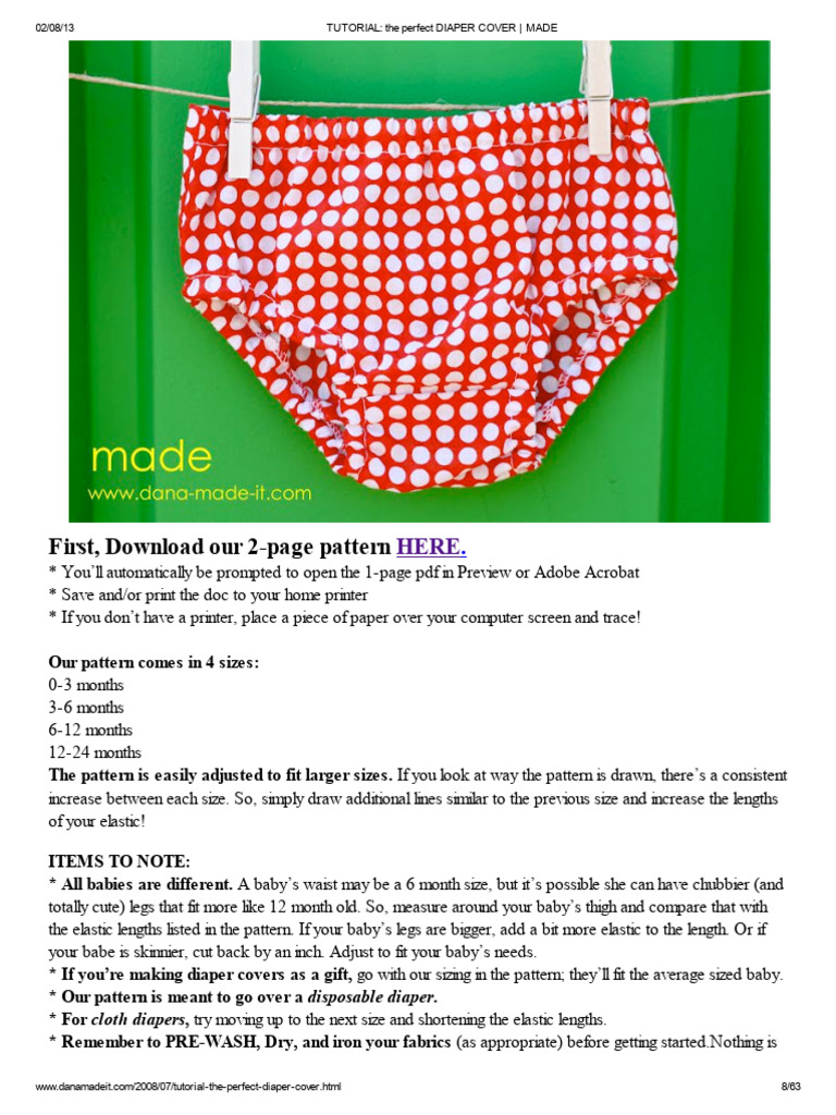 Perfect DIY Diaper Cover Tutorial | PDF | Seam (Sewing) | Diaper