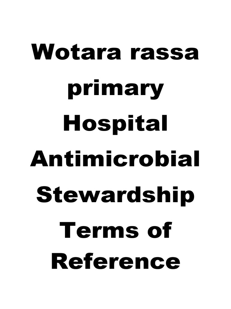 Wotera Rassa PH AMR TOR | PDF | Infection | Hospital