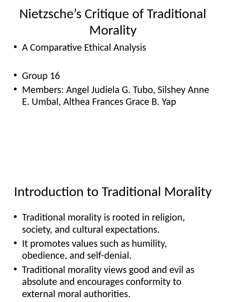 Nietzsche's Challenge to Traditional Morality | PDF | Friedrich ...