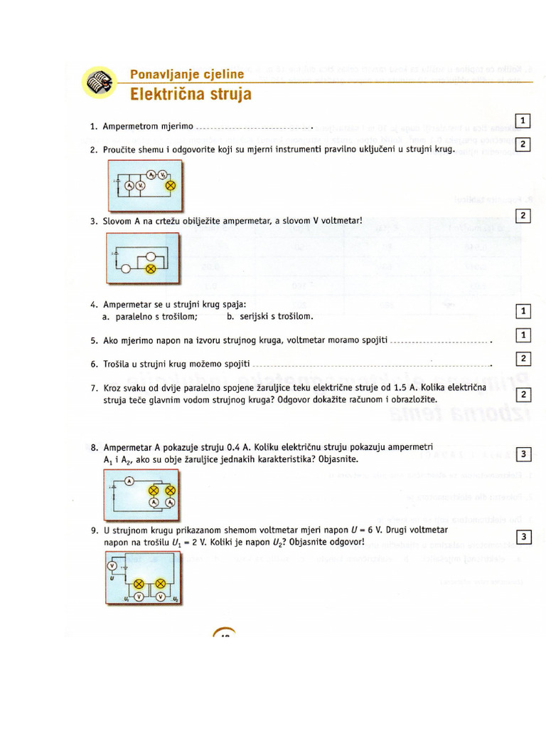 Električna Struja Ponavljanje (2) (7) 1 | PDF