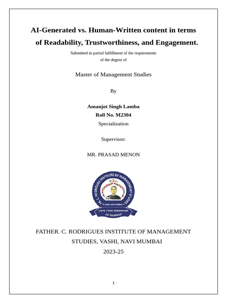 AI-Generated vs. Human-Written Content in Terms of Readability ...