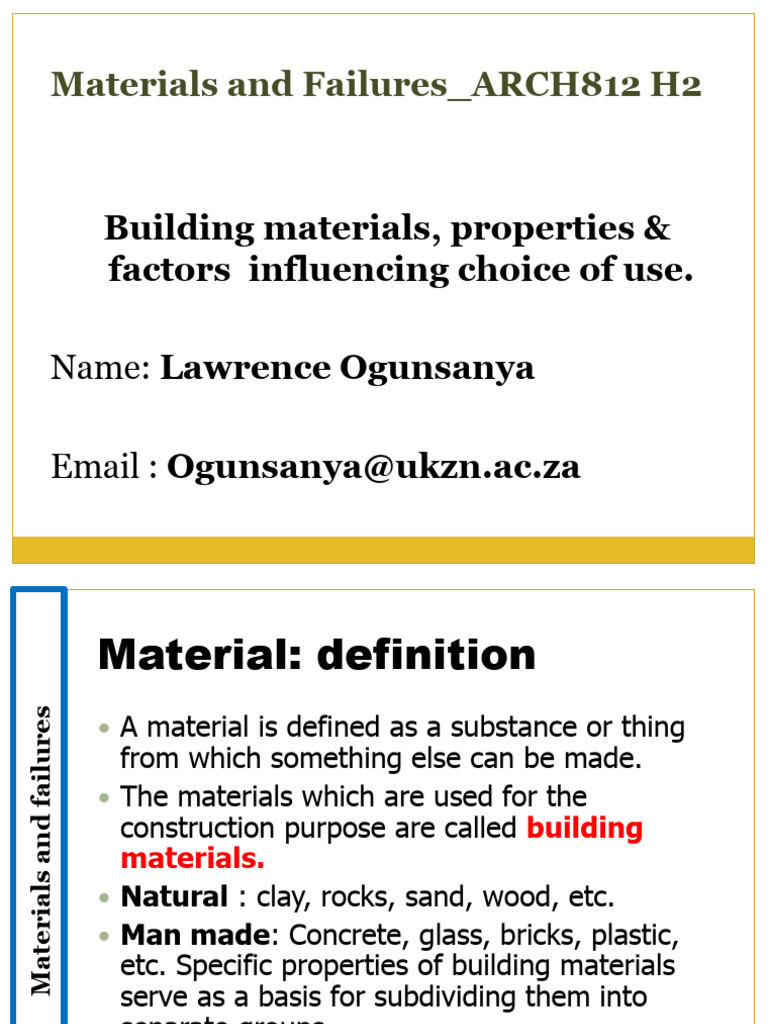 Materials and Failures - Lecture - 01 - Introduction | PDF | Building ...