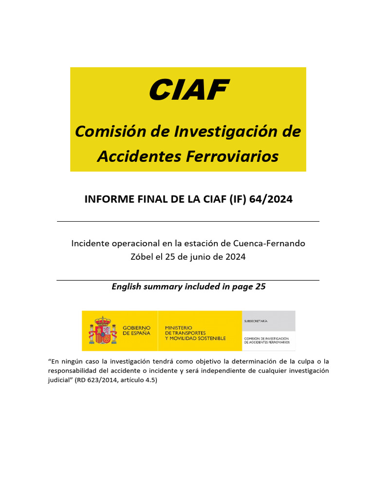 Informe CIAF: Incidente en Cuenca 2024 | PDF | Infraestructura de ...