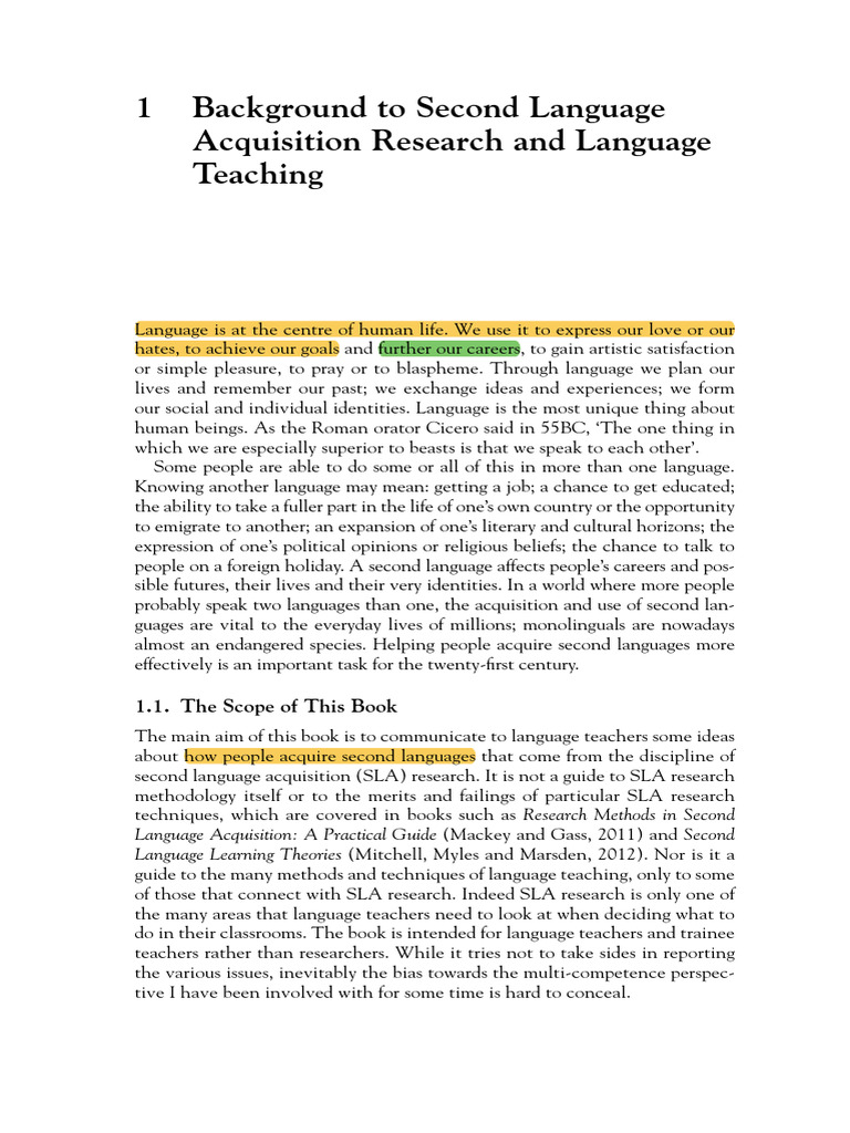 Second Language Learning and Language Teaching Fif... - (1 Background ...