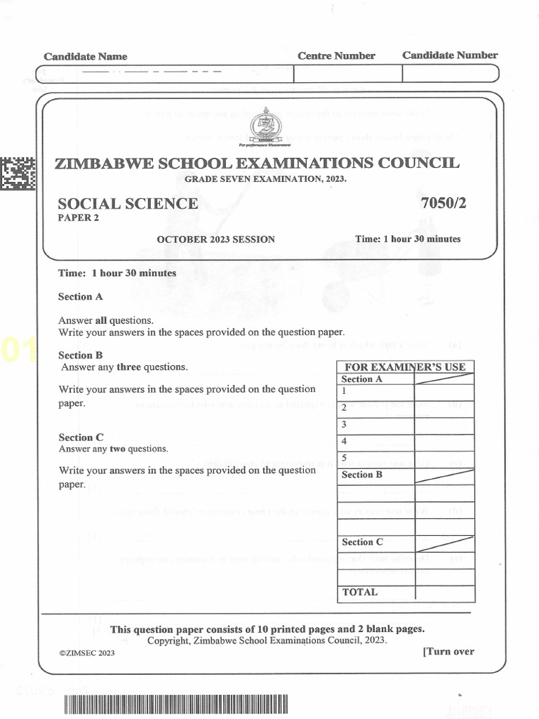 Zimsec Ss p2 2023 | PDF